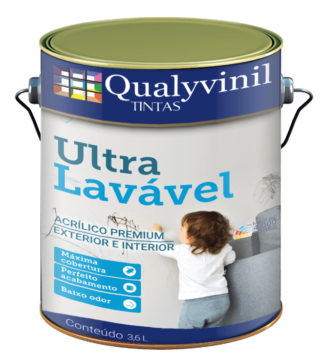 Tinta Ultra Lavável Qualyvinil: Ideal para quartos, salas e escritórios